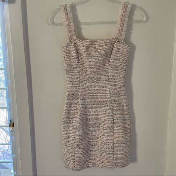 Meshki | Dresses | Amber X Meshki Pink Tweed Dress And Jacket Set ...